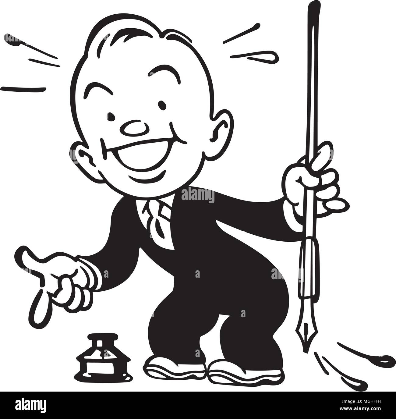 Sign Here - Retro Ad Art Illustration Stock Vector Image & Art - Alamy