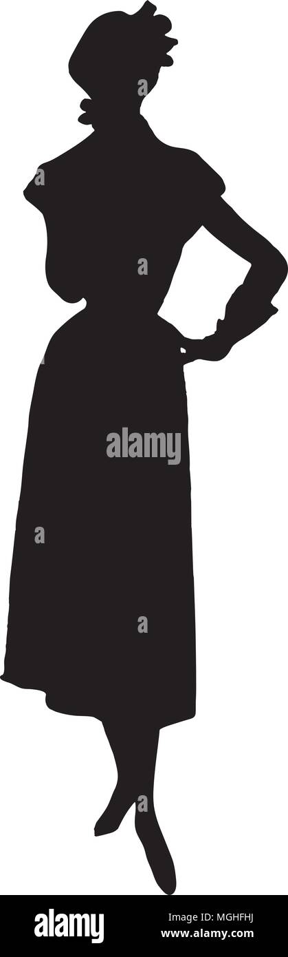 Silhouette 3 - Retro Clipart Illustration Stock Vector Image & Art - Alamy