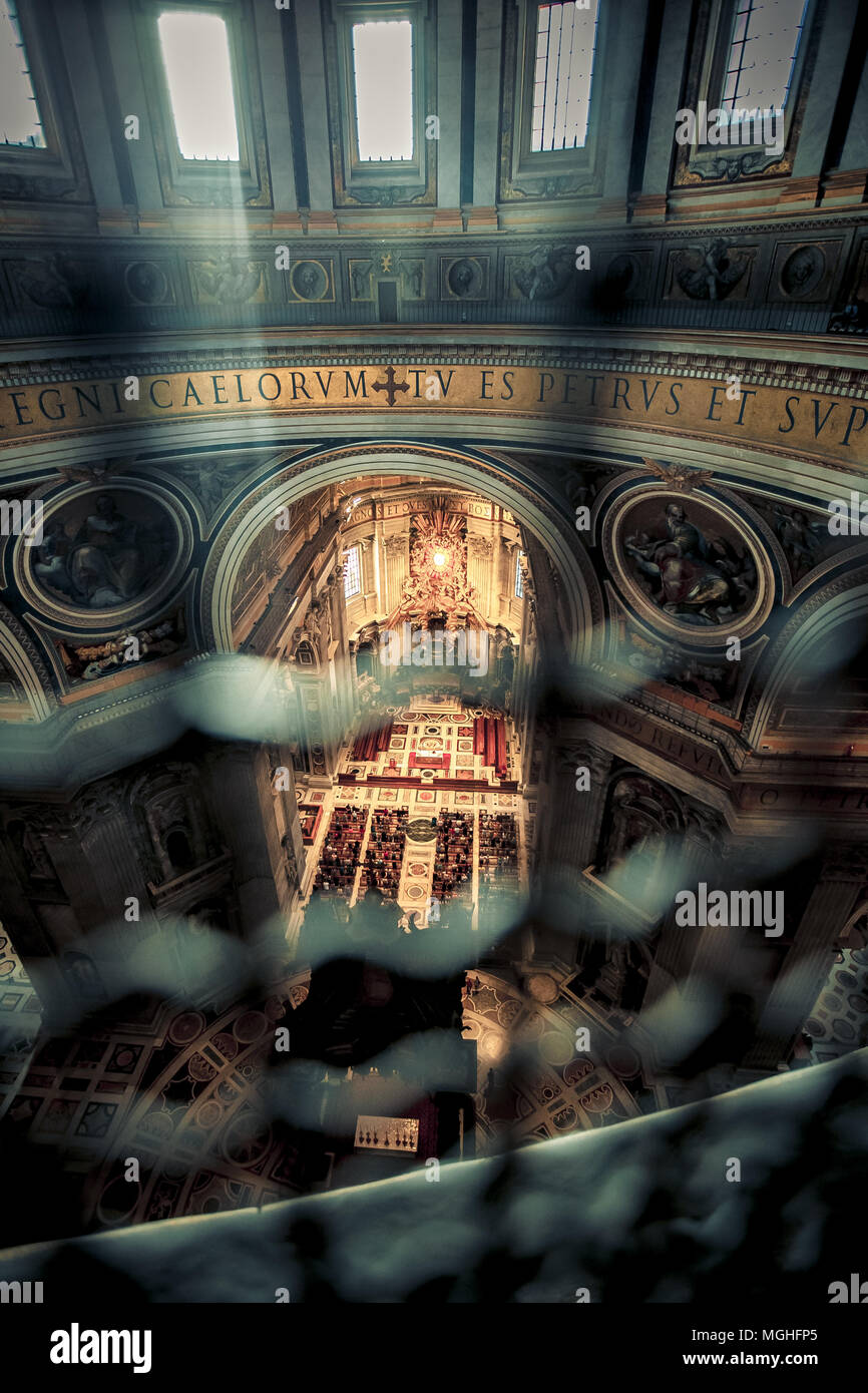 Church cathedral in Rome, Italy. Building architecture, atholic ...