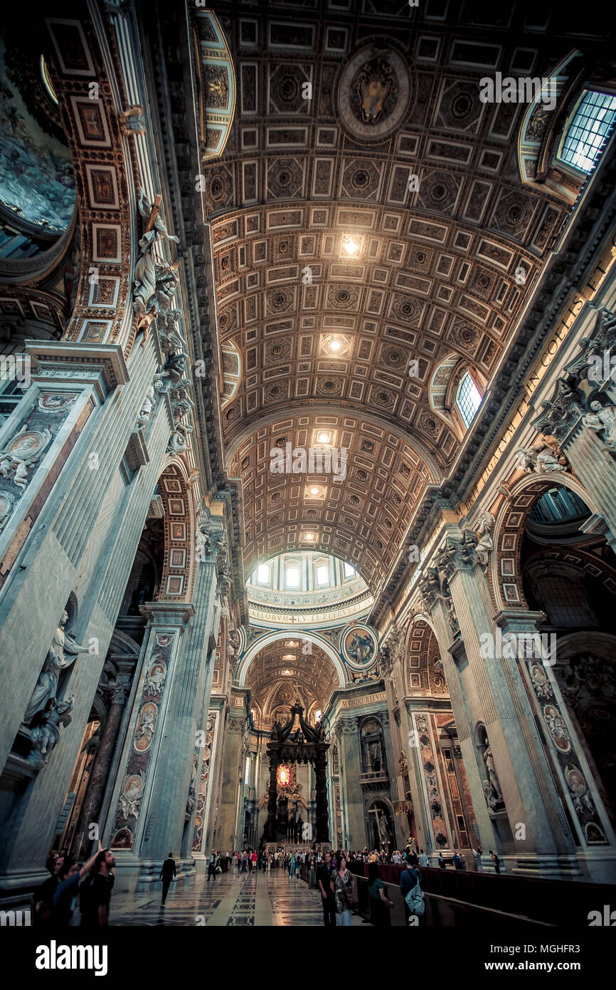 Church cathedral in Rome, Italy. Building architecture, atholic ...