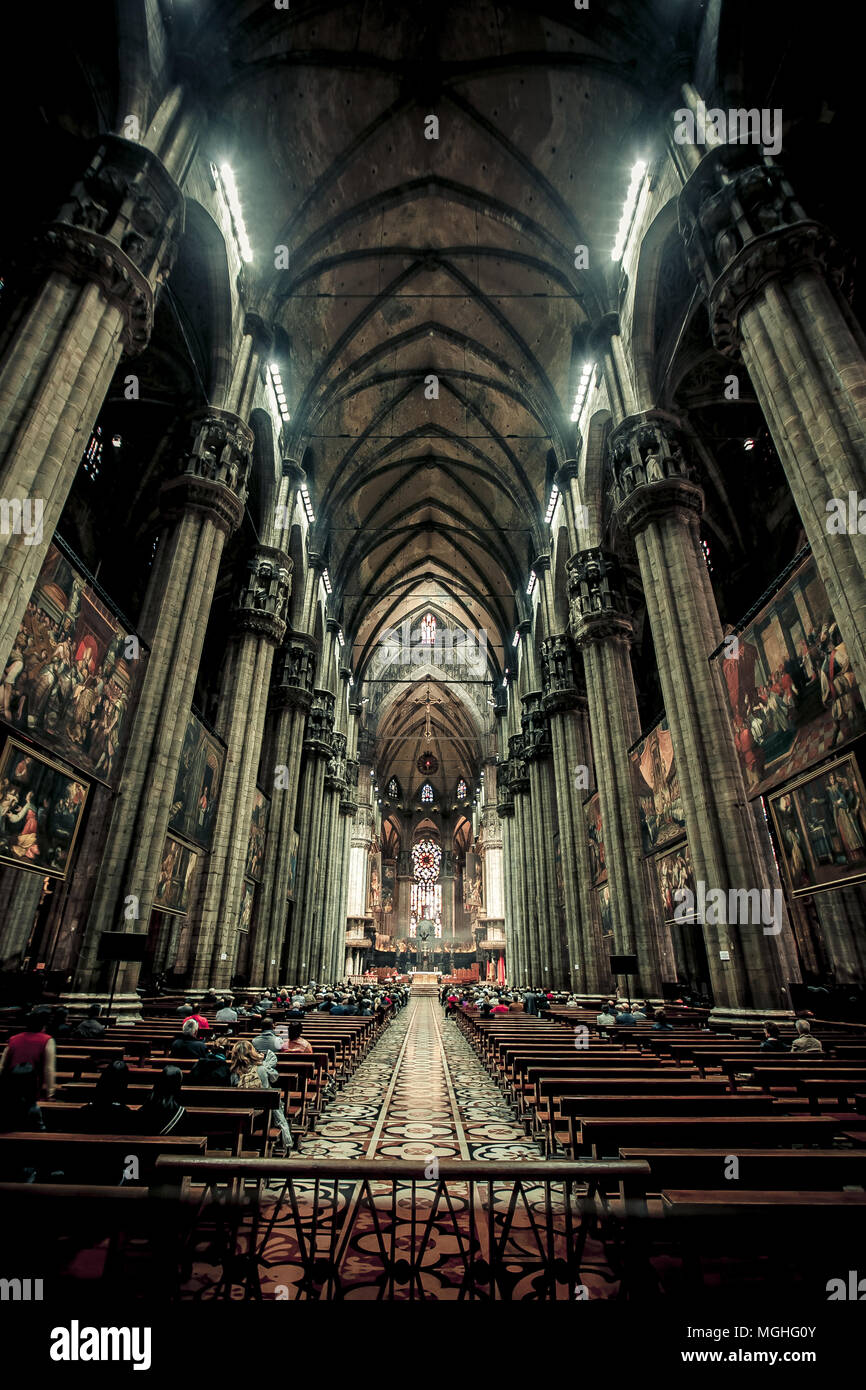 Church cathedral in Rome, Italy. Building architecture, atholic ...