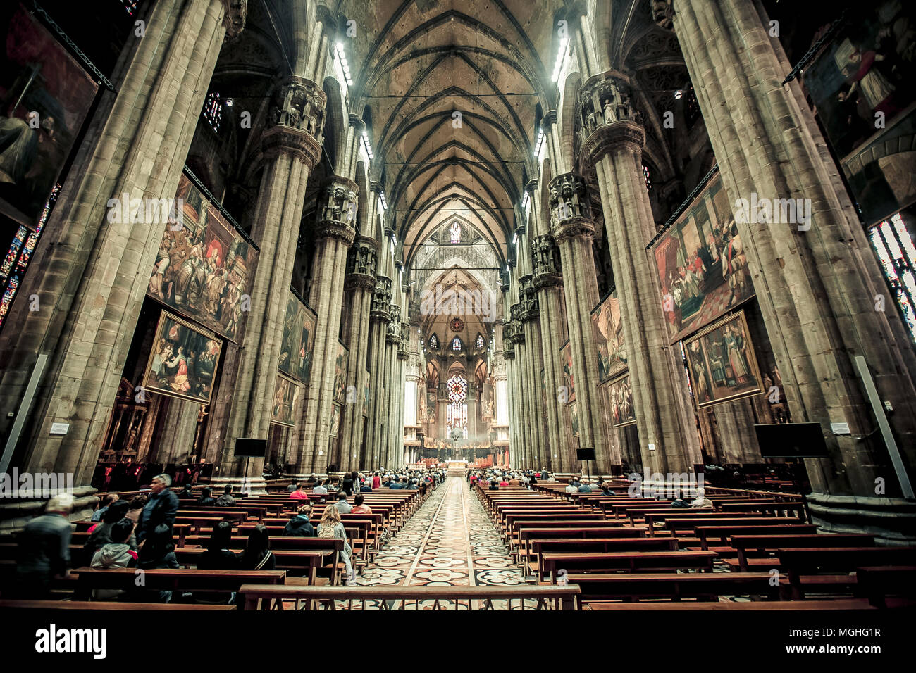 Church cathedral in Rome, Italy. Building architecture, atholic ...