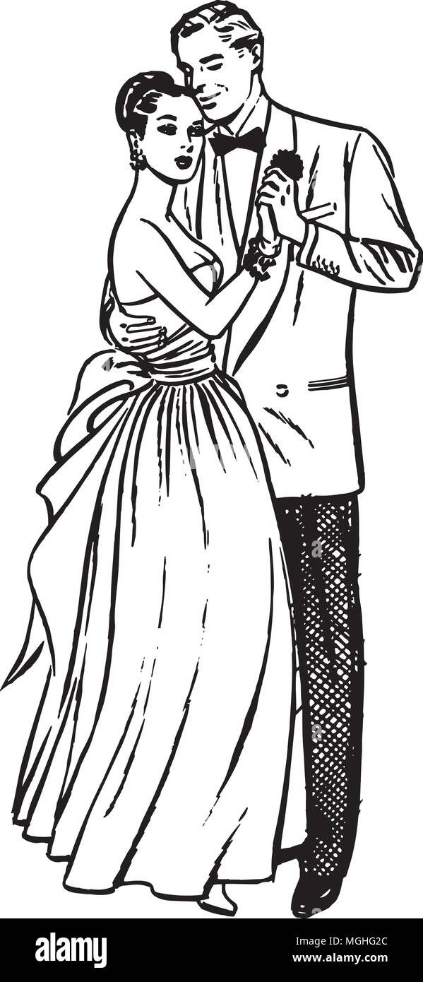 Slow Dance - Retro Ad Art Illustration Stock Vector Image & Art - Alamy
