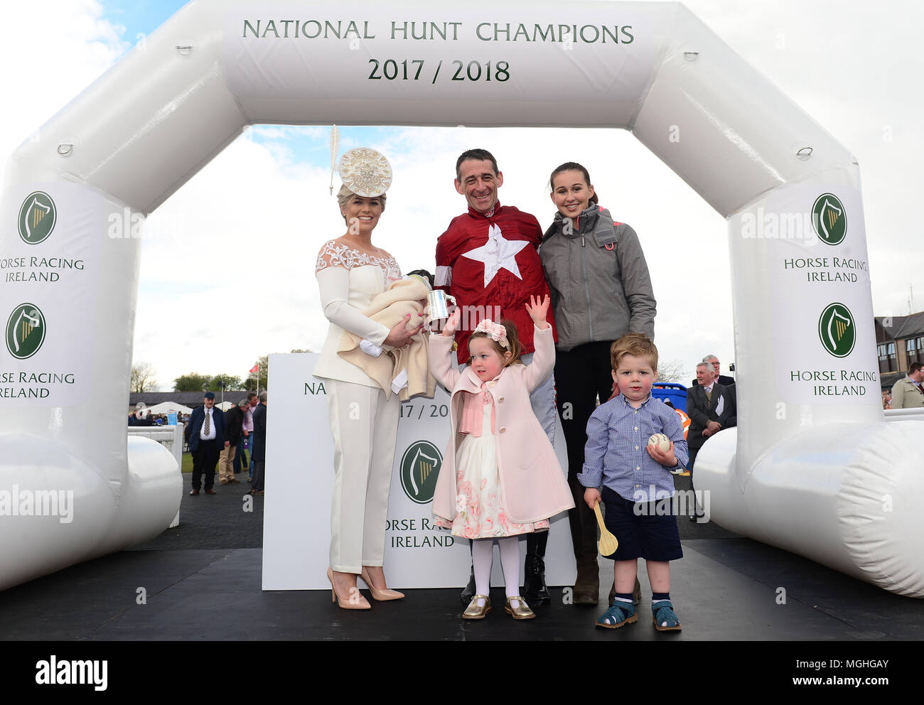 Jockey Davy Russell and Family, wife Edel, baby Liam, daughters Lily ...