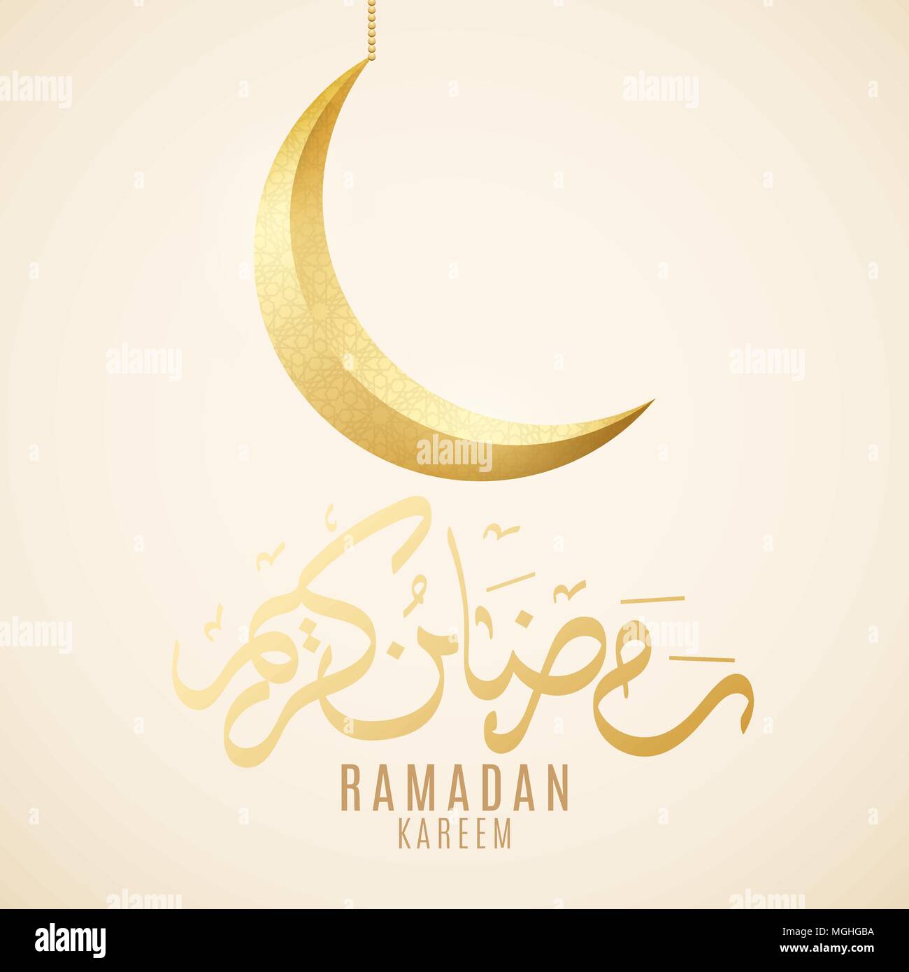 Gold card on Ramadan Kareem. Golden luxury crescent. Islamic geometric ...