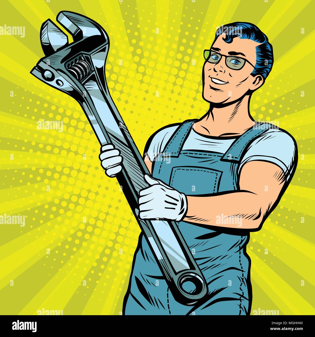 Repairman cartoon hi-res stock photography and images - Alamy