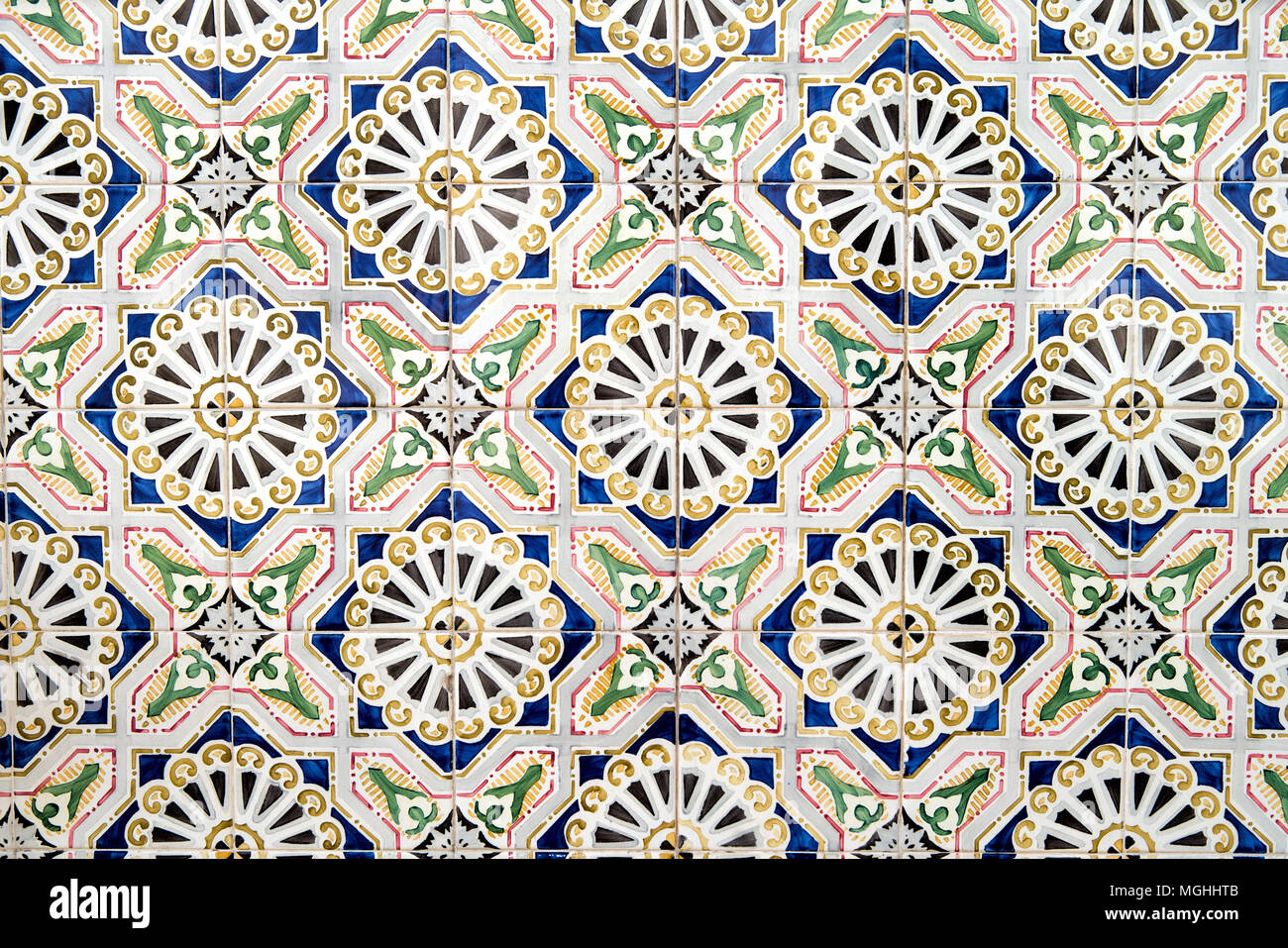 Vintage ceramic tiles wall decoration. Ceramic tiles background Stock ...