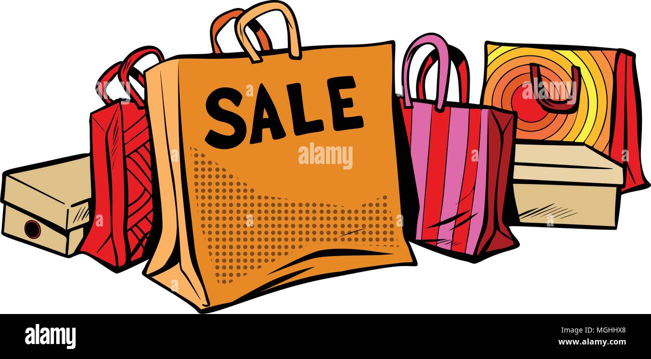 bags sale, season discount Isolate on white background Stock Vector ...