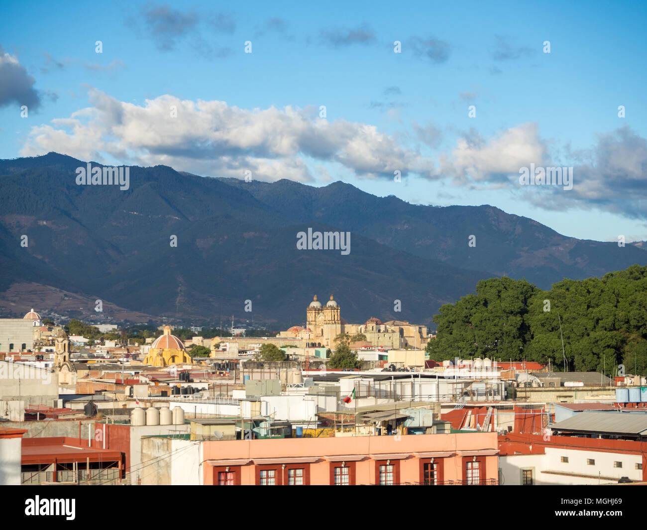Oaxaca, Mexico, South America: City views from a roof, panorama ...