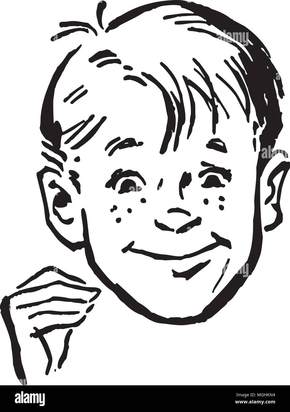 Smiling Boy - Retro Clipart Illustration Stock Vector Image & Art - Alamy