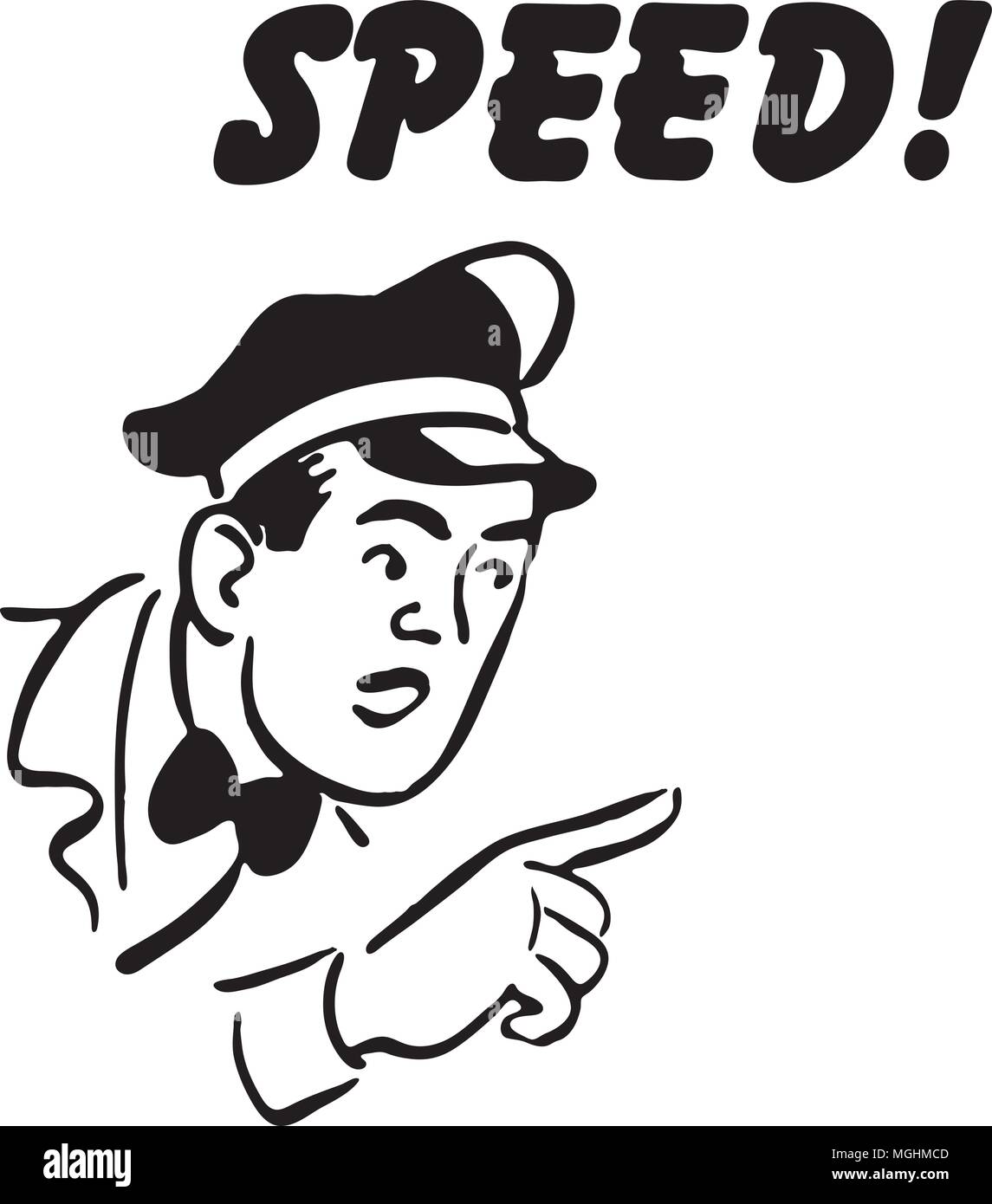 Speed - Retro Clipart Illustration Stock Vector Image & Art - Alamy