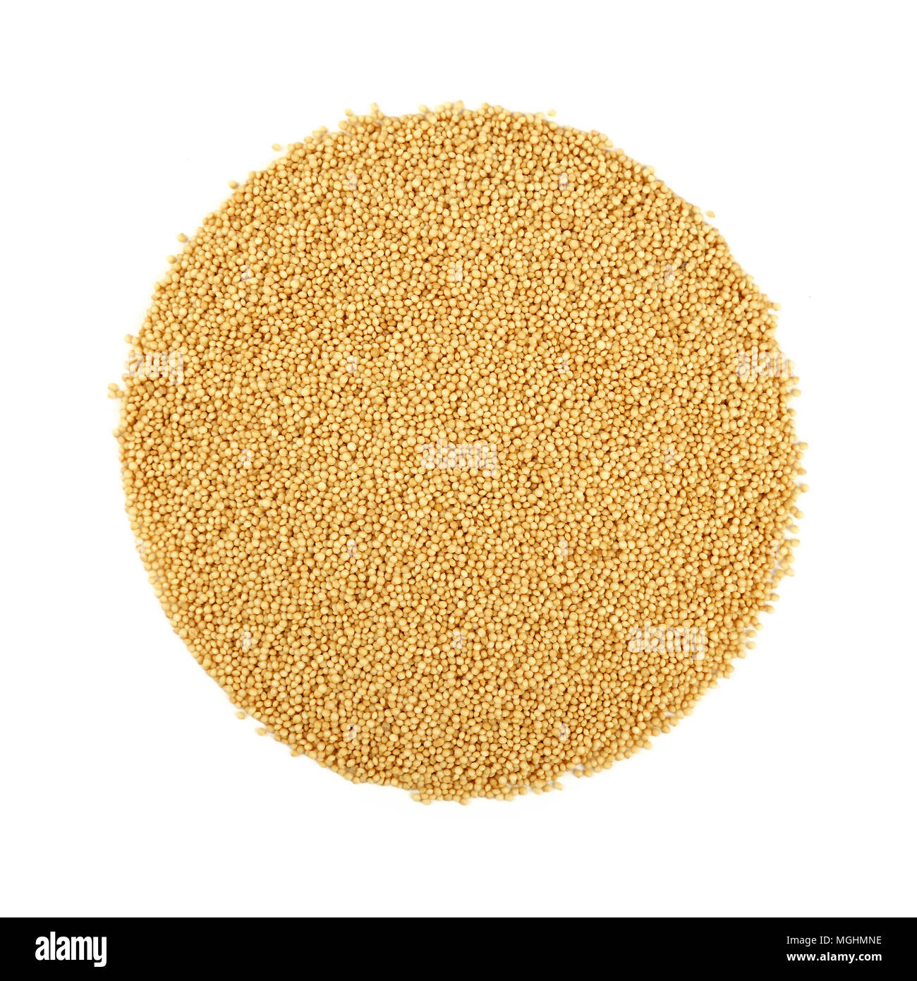 Round shaped amaranth grain seeds isolated on white background, close ...