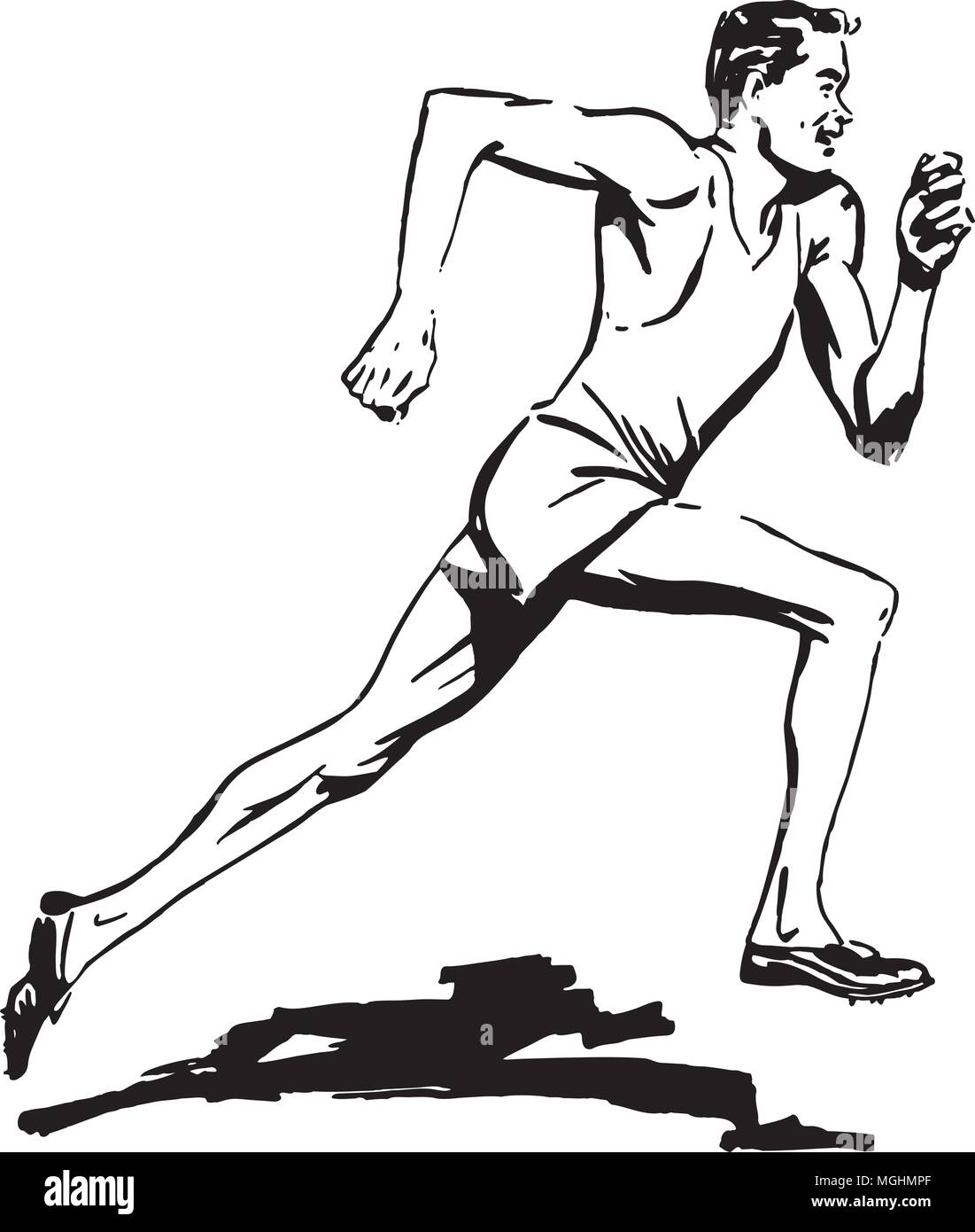 Sprinter - Retro Clipart Illustration Stock Vector Image & Art - Alamy