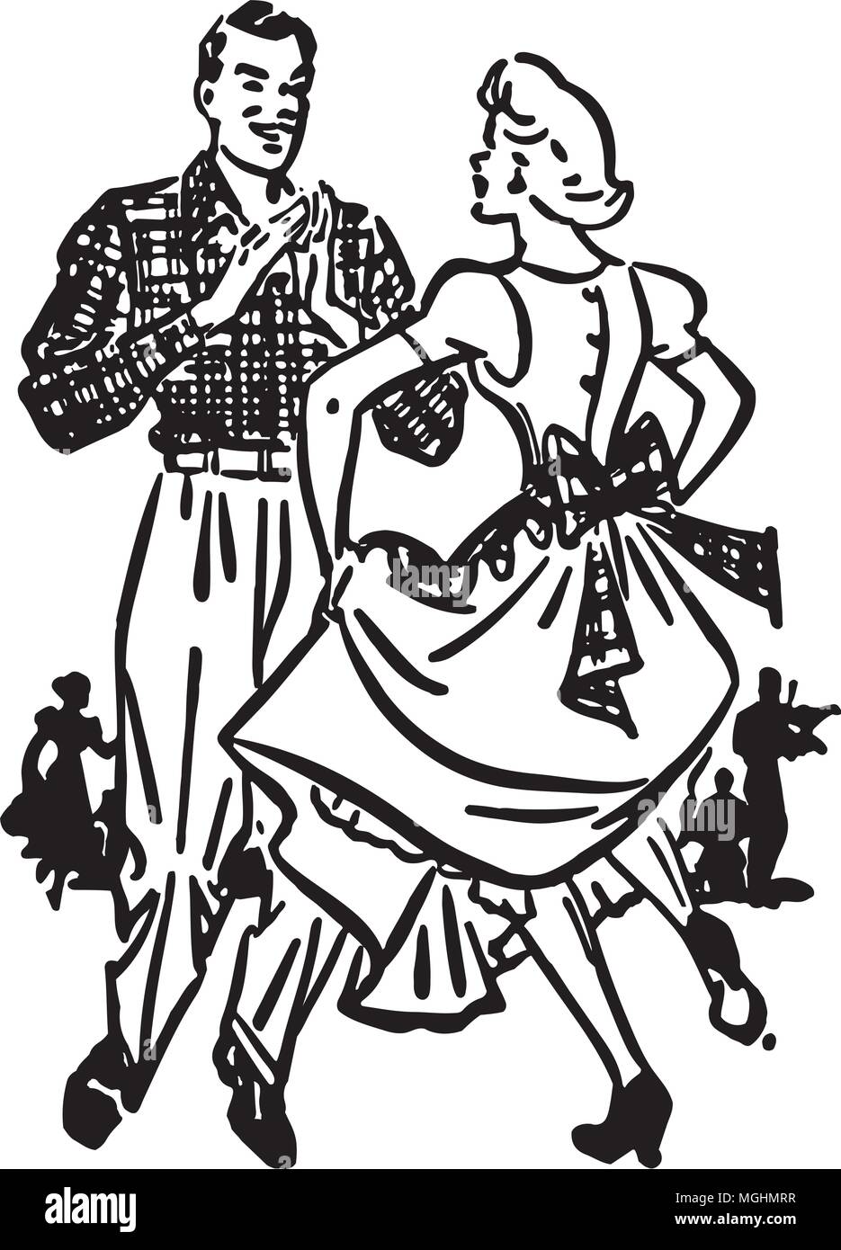 Square Dancers 2 - Retro Clipart Illustration Stock Vector Image & Art ... Square Dancers 2 - Retro Clipart Illustration Stock Vector Image & Art ...