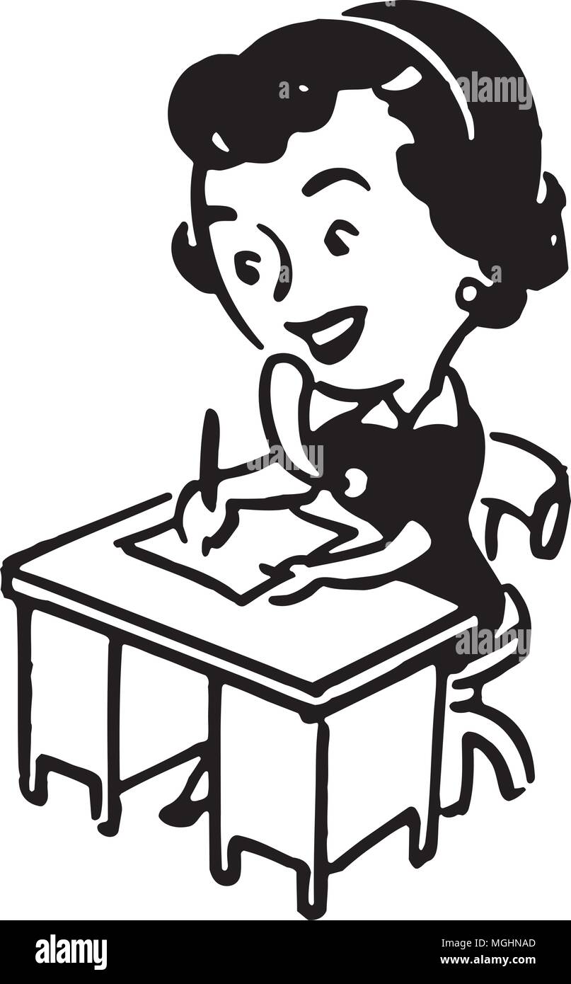 Steno 2 - Retro Clipart Illustration Stock Vector Image & Art - Alamy