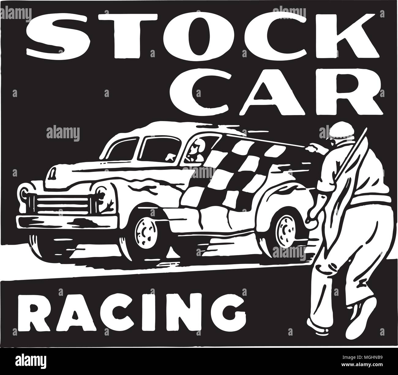 Vintage racing car ad Stock Vector Images - Alamy