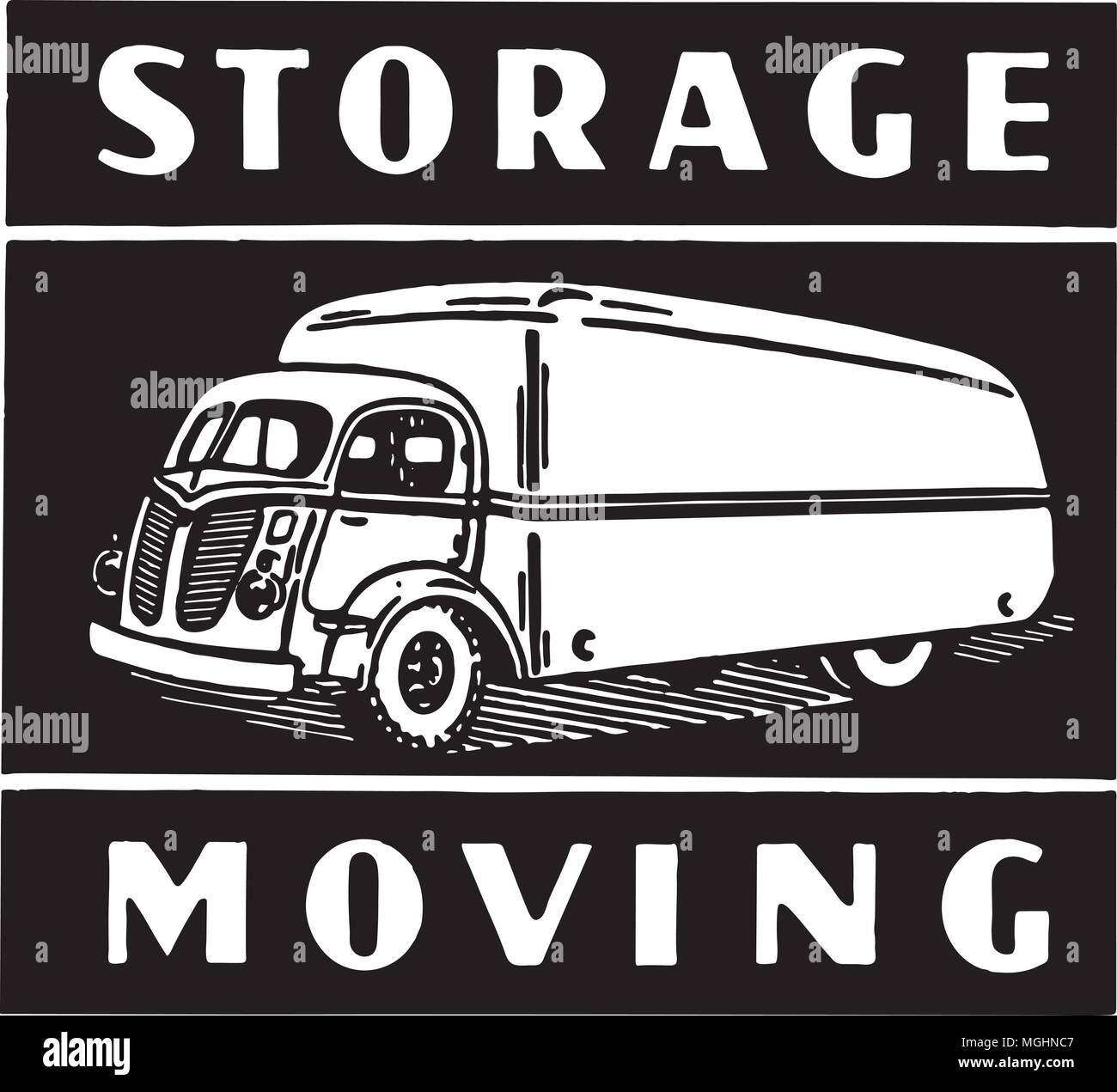 Storage Moving - Retro Ad Art Banner Stock Vector Image & Art - Alamy