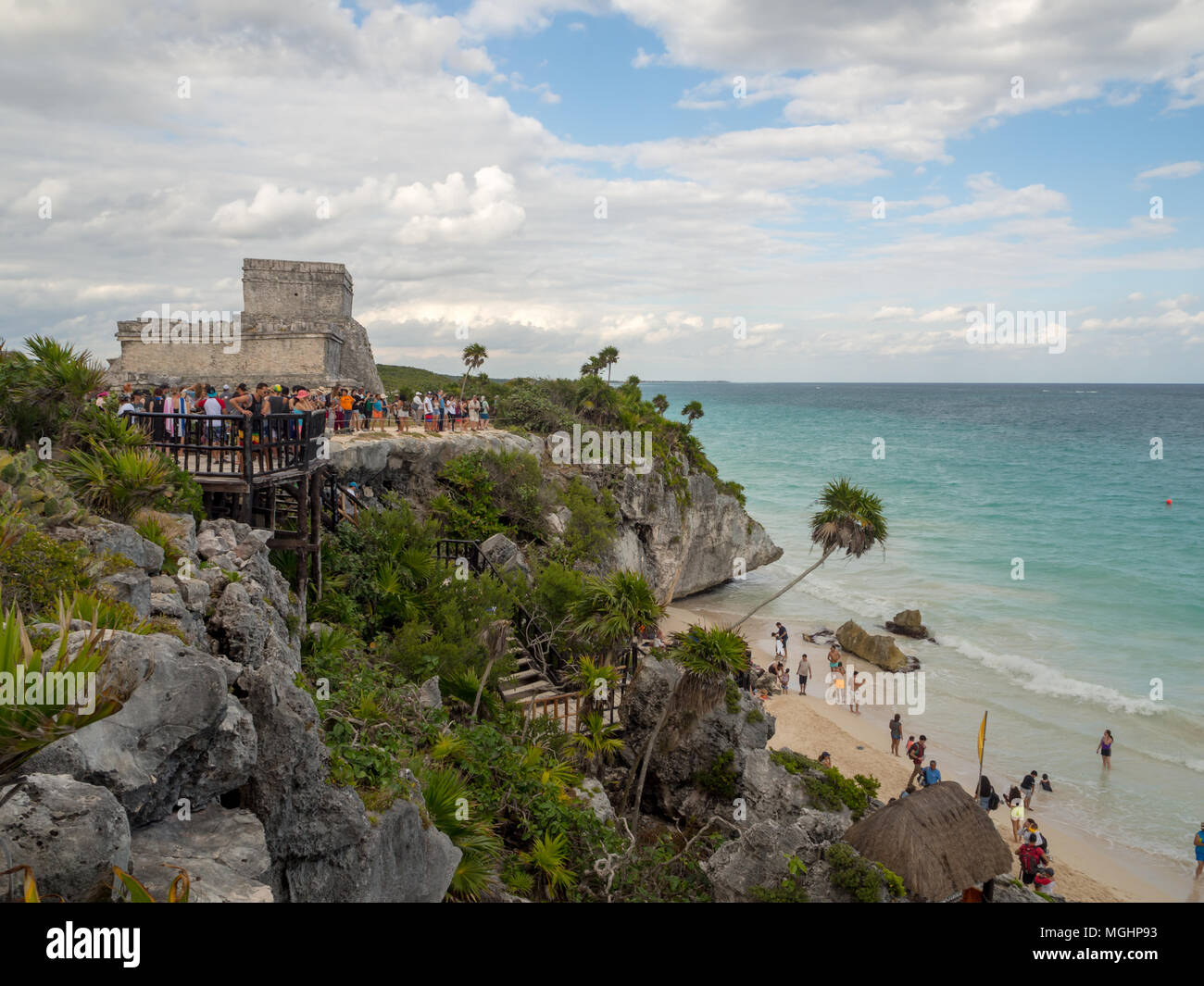 Tulum, Mexico, South America: [Tulum Beach, ruins of ancient Mayan city ...