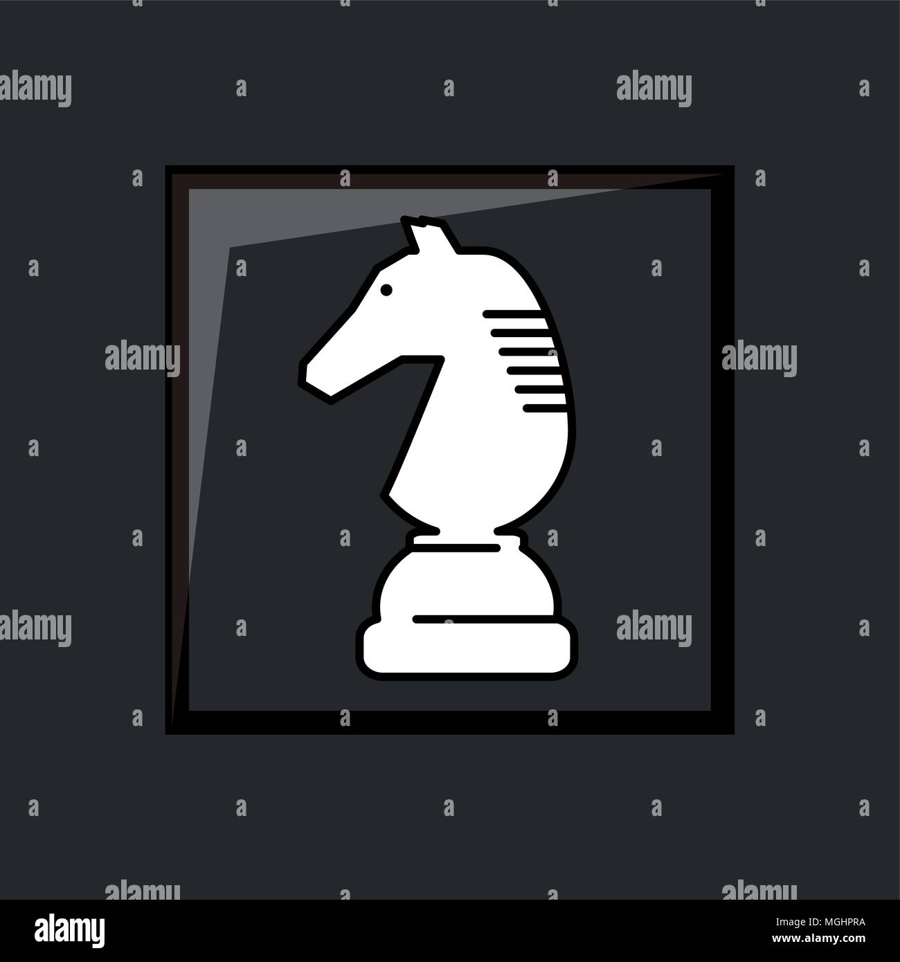 chess game design with knight piece icon over black background, vector ...