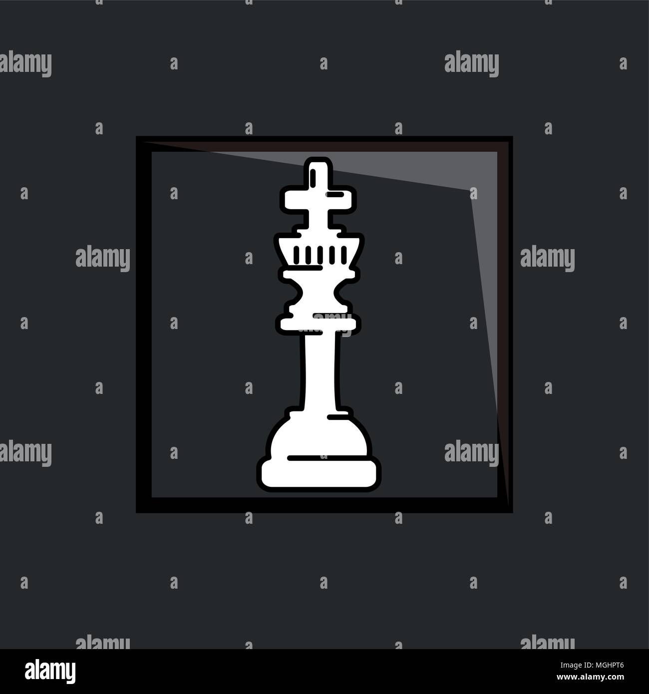 chess game design with piece icon over black background. vector ...