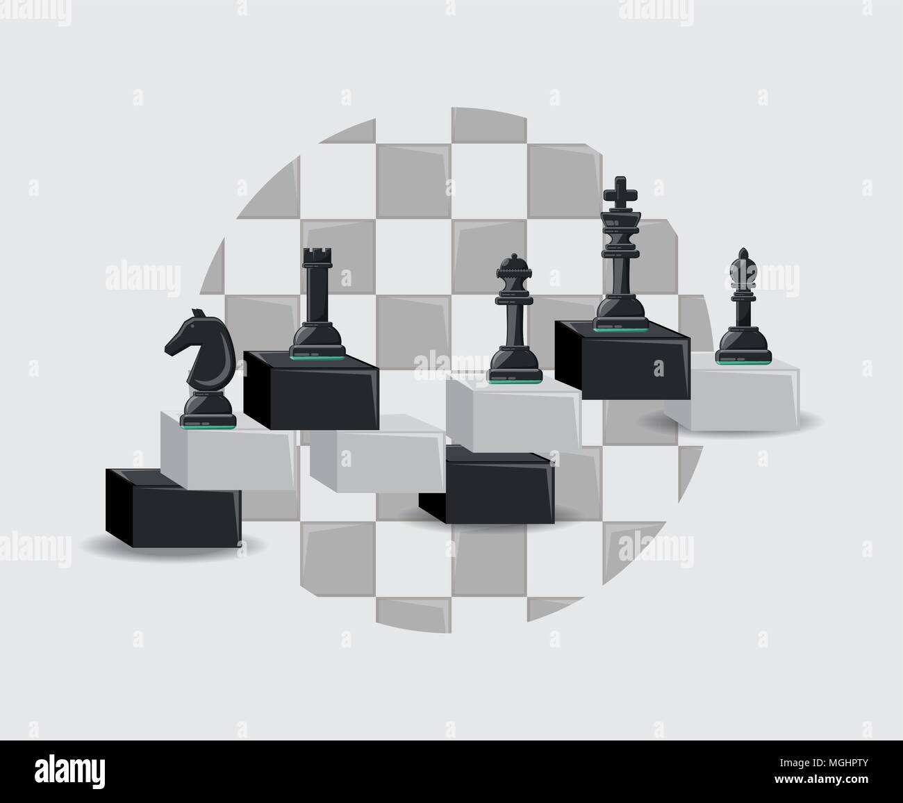 chess game design with pieces over white background, colorful design ...