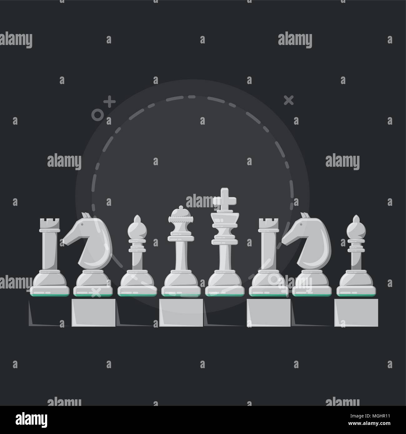 chess game design with pieces over black background, vector ...