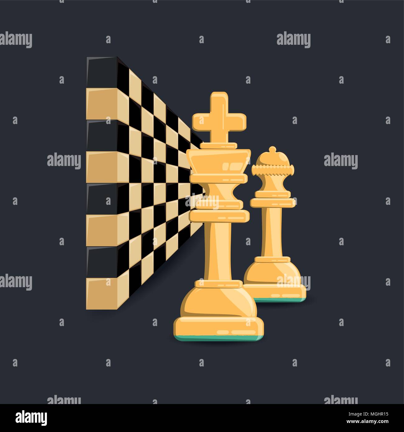 chess game design with chessboard and pieces over black background ...