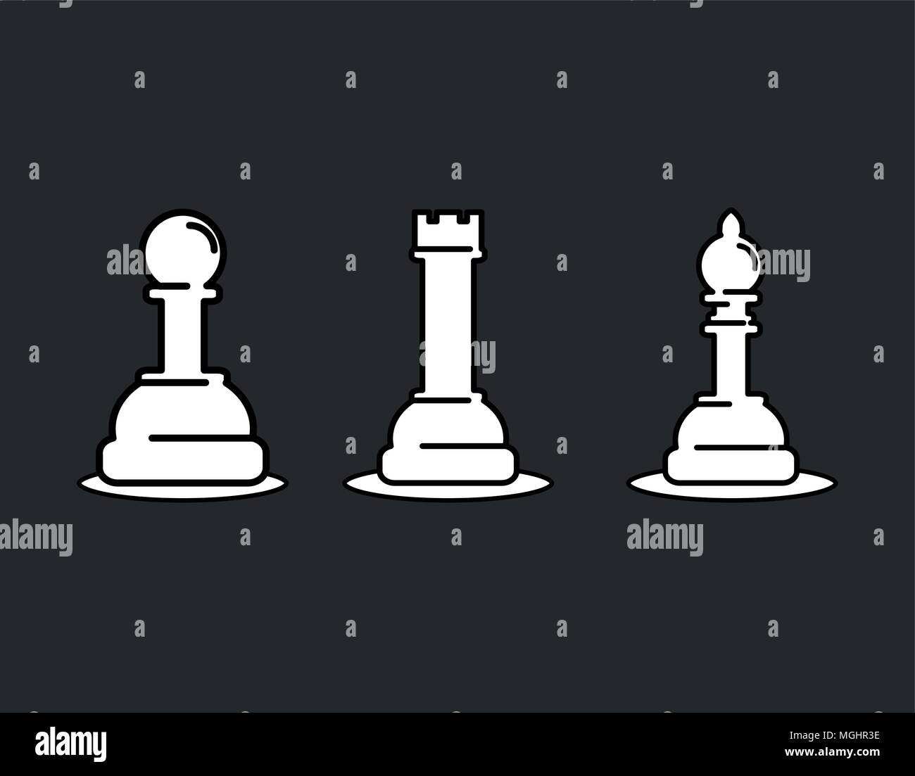 chess game design with pieces over black background, vector ...