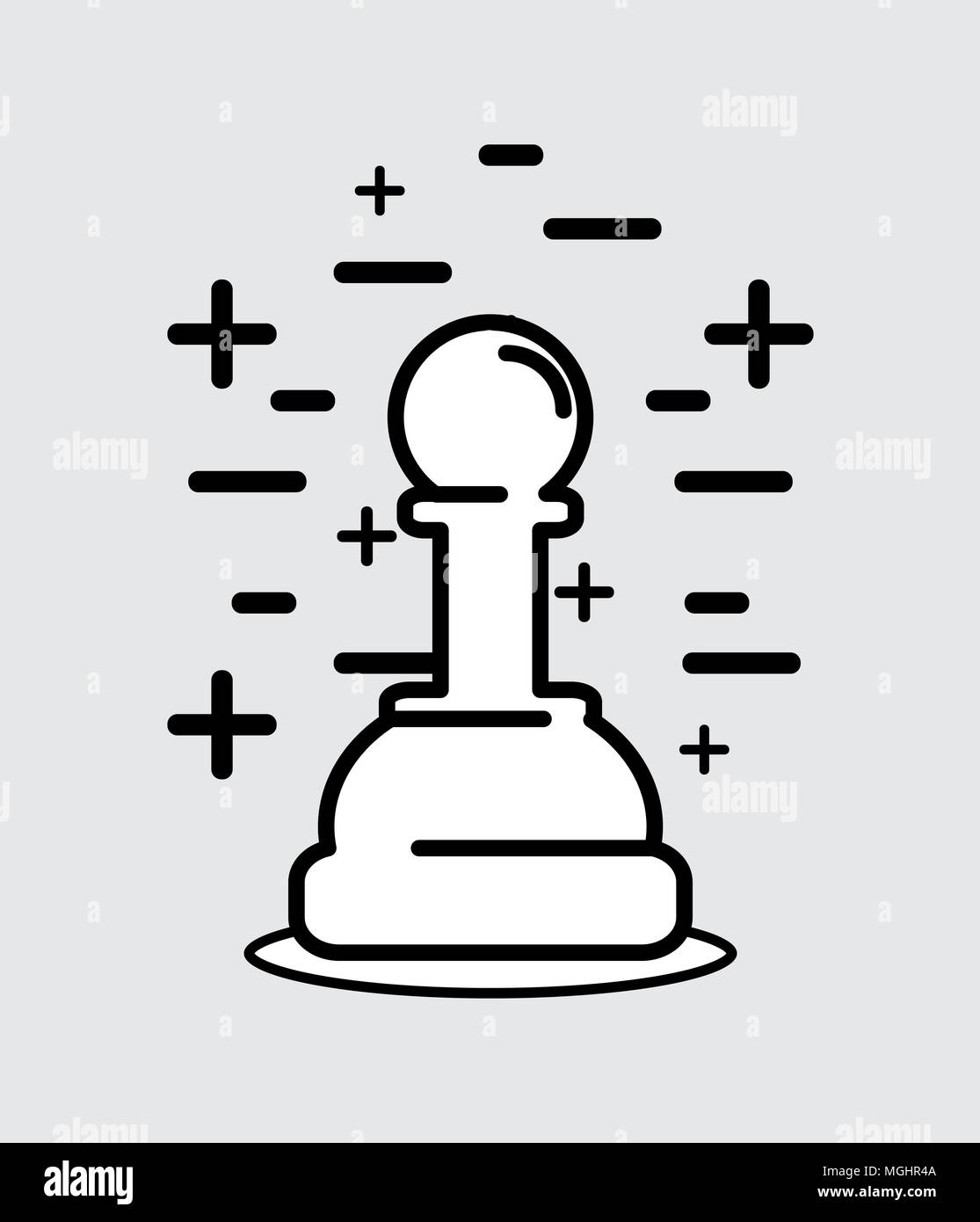 chess game design with pawn piece icon over gray background, line ...