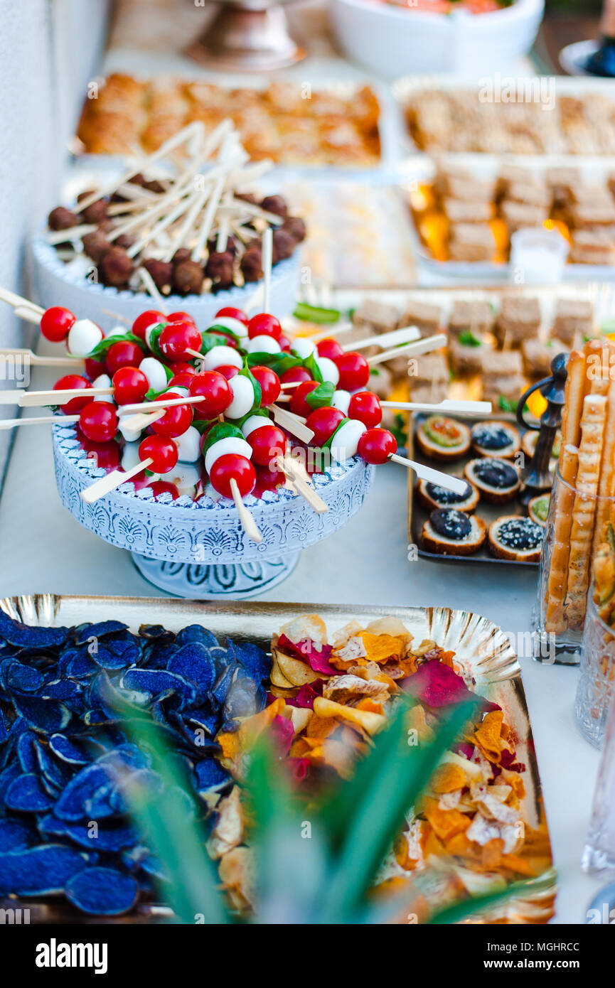 Delicious appetizer on open buffet Stock Photo - Alamy