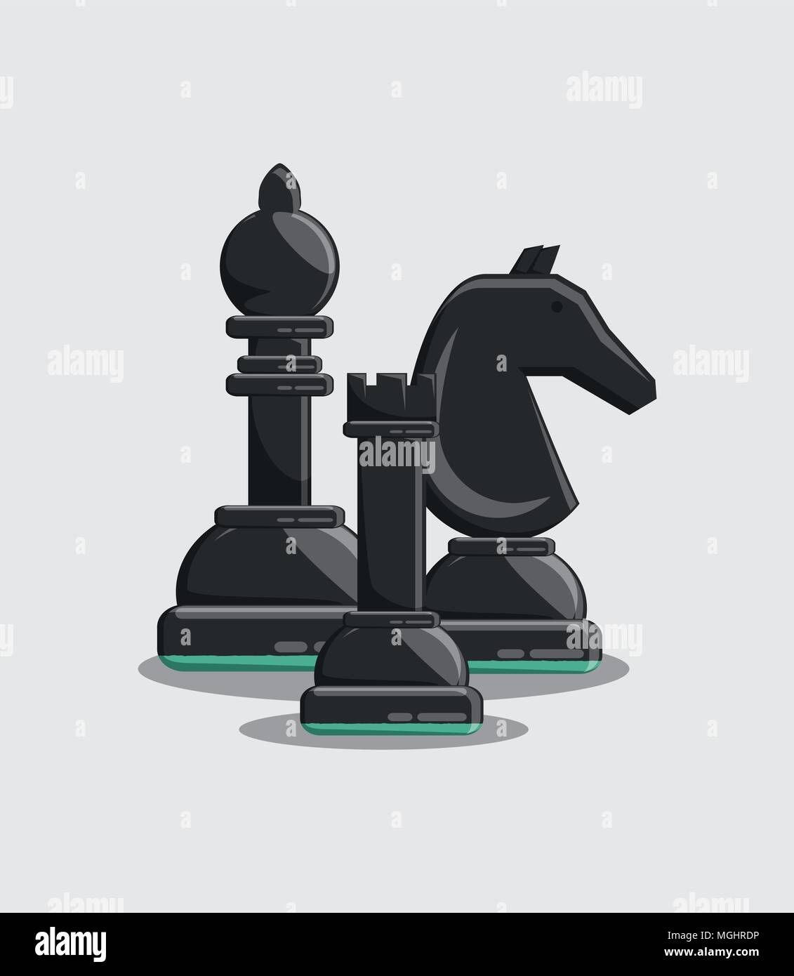 chess game design with pieces over white background, vector ...