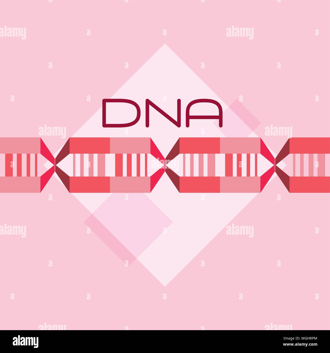 DNA molecule structure over pink background, colorful design. vector ...