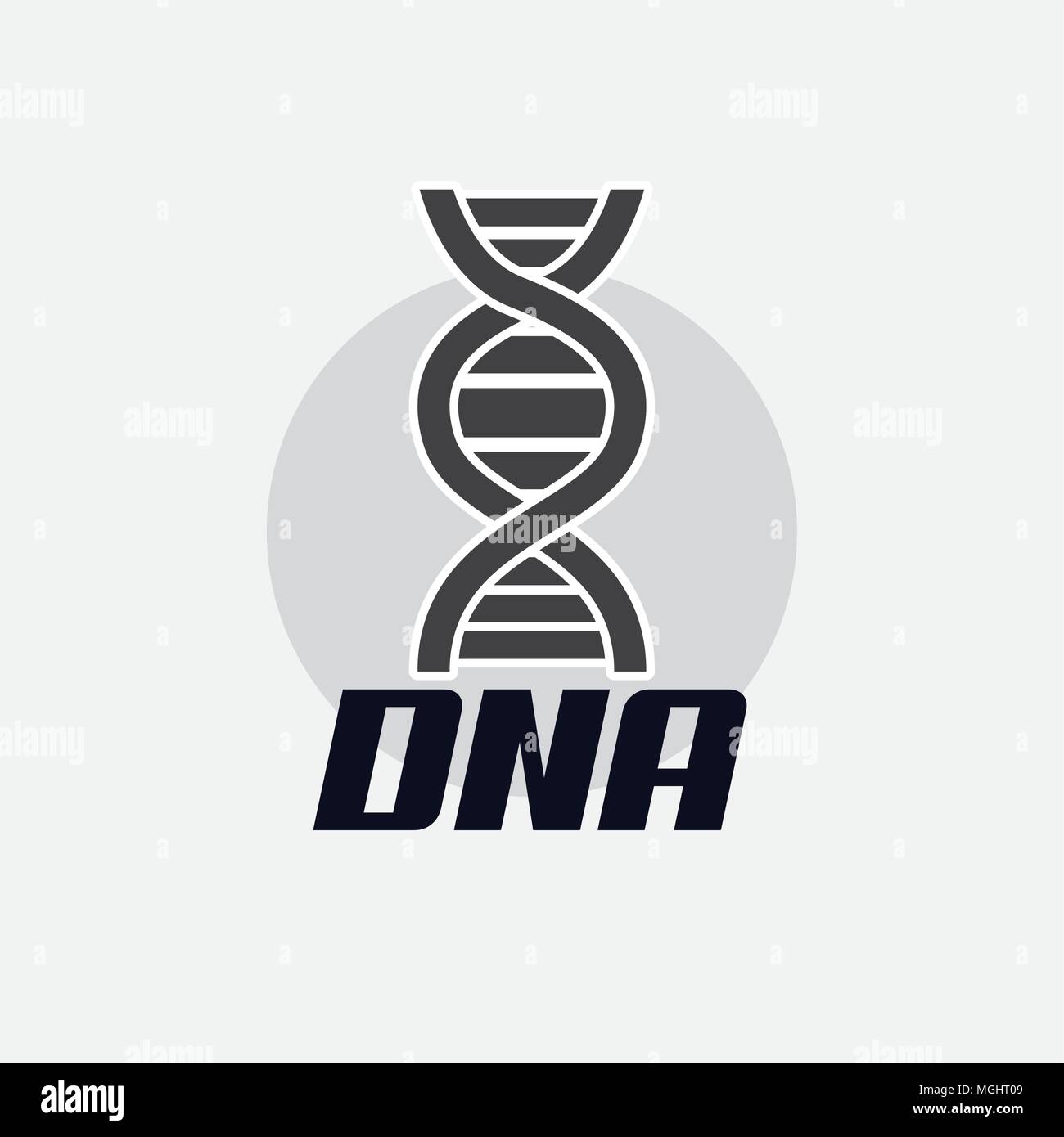 DNA molecule structure icon over gray background, vector illustration ...