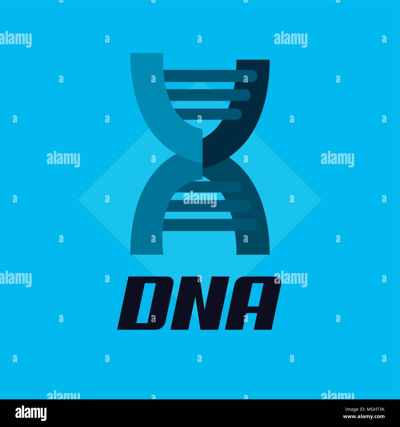Dna Molecule Structure Icon Over Blue Background Vector Illustration