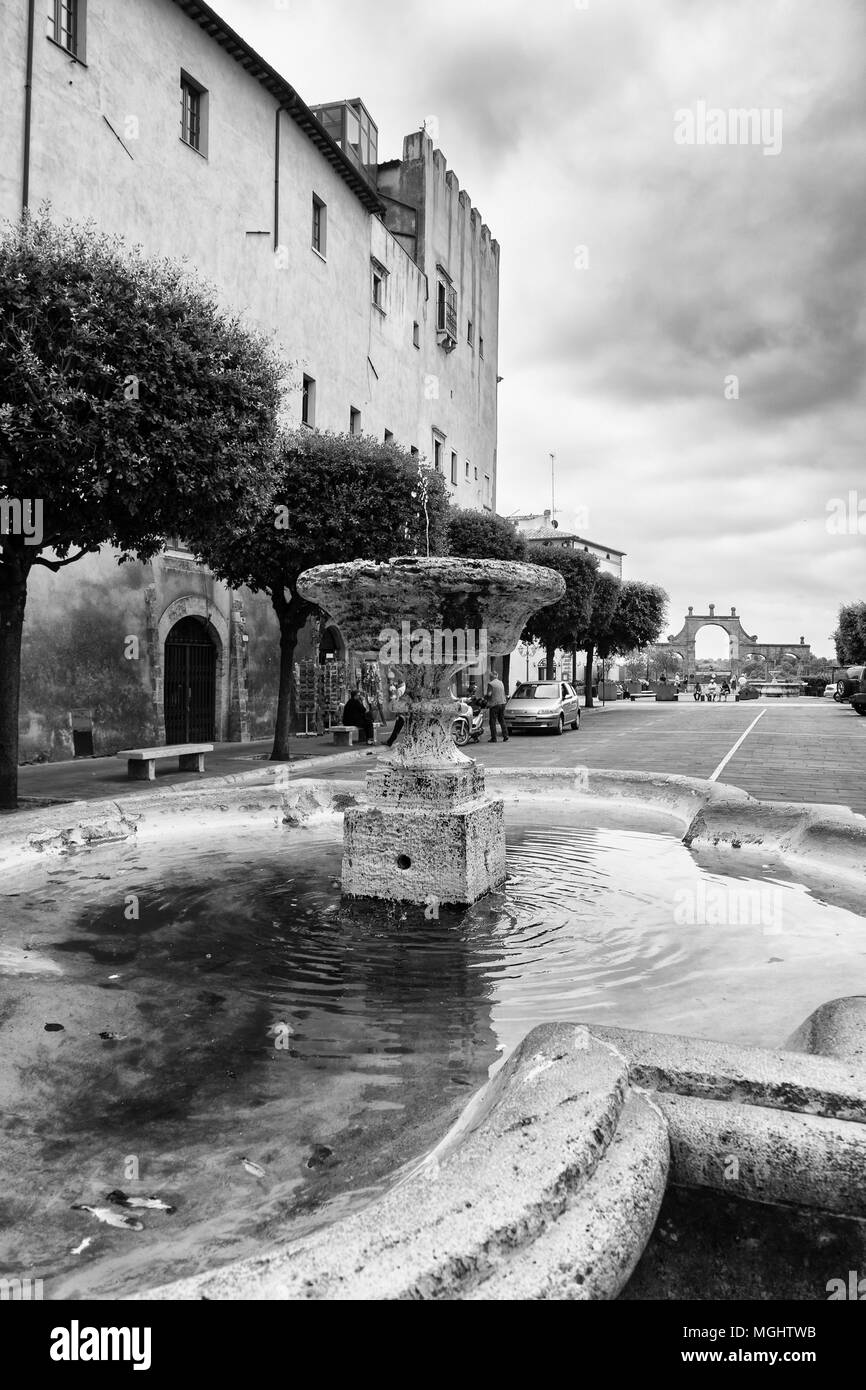 Main square in village Black and White Stock Photos & Images - Alamy