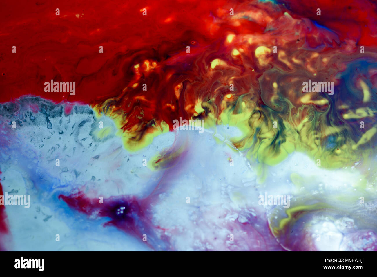 Abstract liquid milk flowing pattern like nebulae in the universe with ...