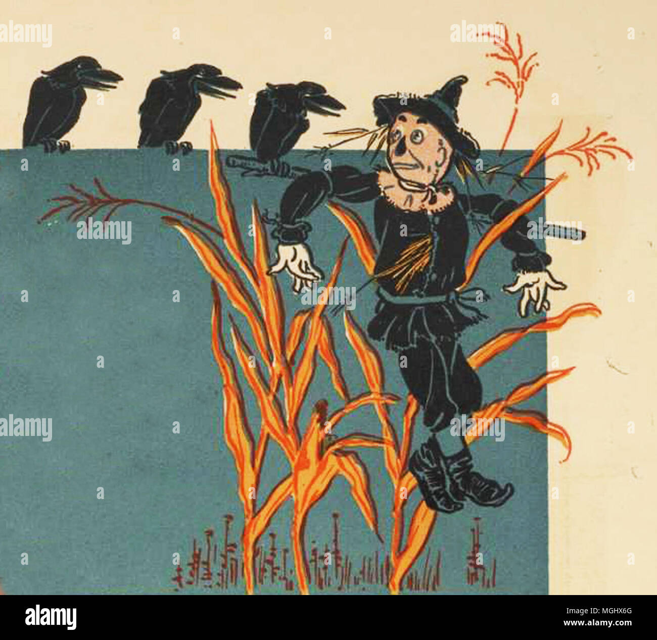 vintage scarecrow illustration Stock Photo - Alamy