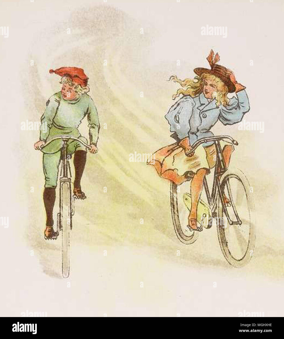 vintage cycling illustration Stock Photo - Alamy