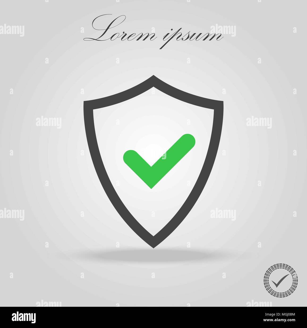Shield with checkmark symbol for download. Vector icon Stock Vector ...