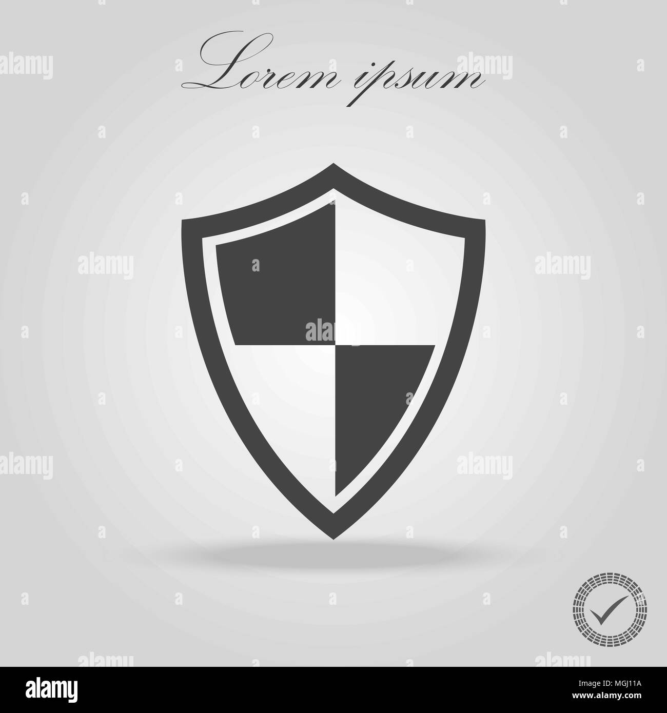 vector shield icon, flat design best shield vector icon Stock Vector ...
