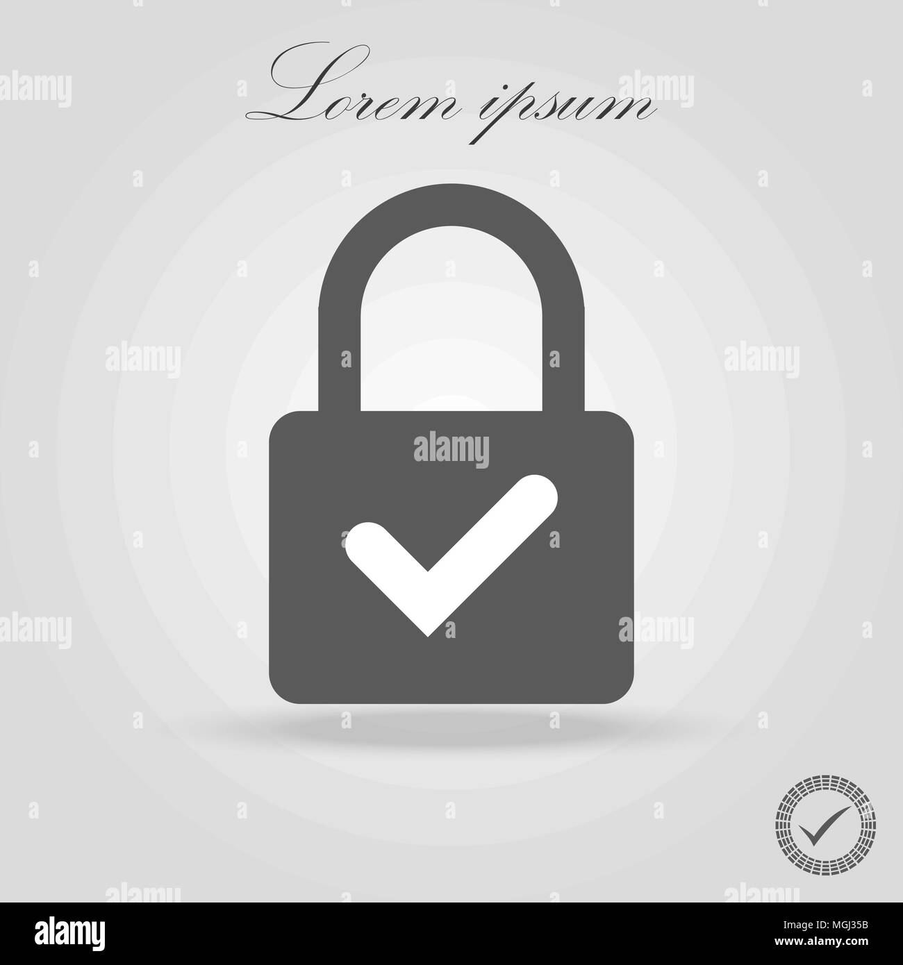 Illustration of a lock icon with a check mark Stock Vector Image & Art ...