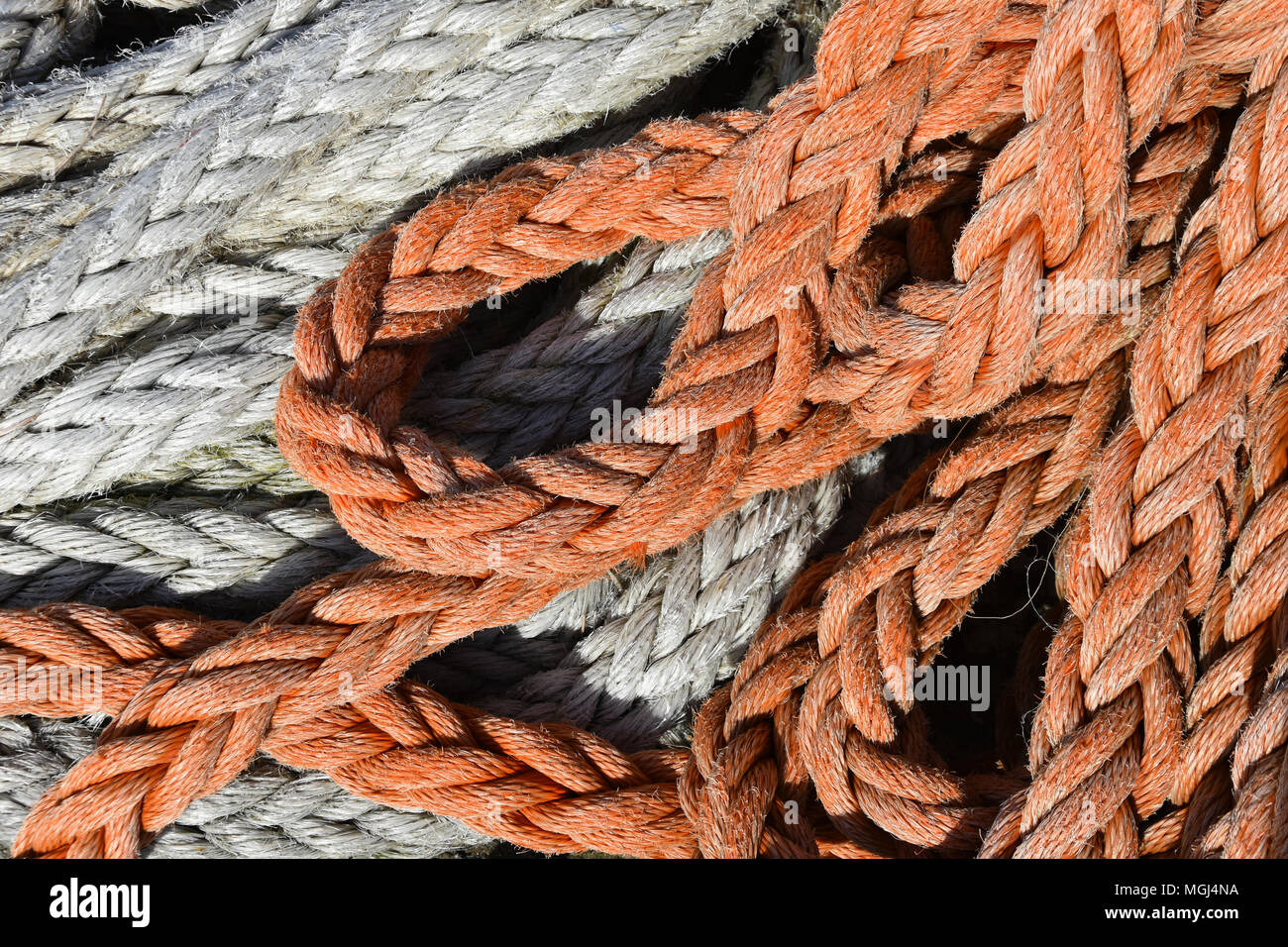 Thick old nautical ropes Stock Photo - Alamy