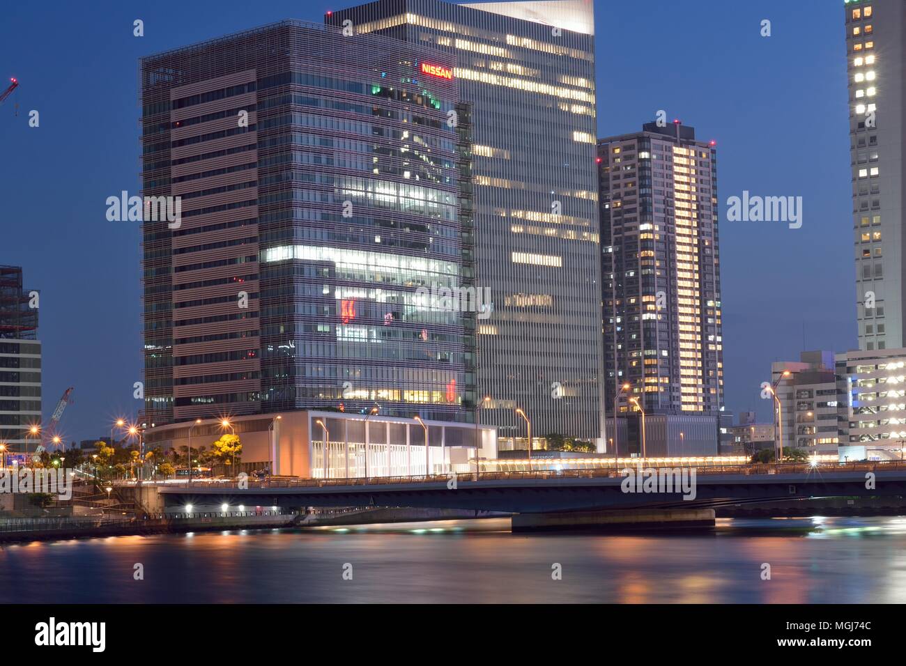 Nissan motors global headquarters building at Yokohama, Japan. Nissan ...