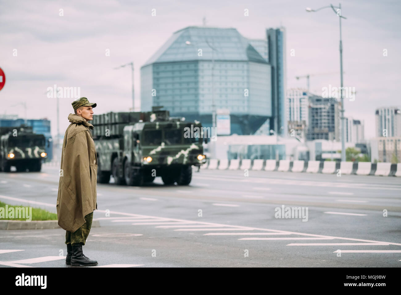 Minsk, Belarus. Soviet Heavy Multiple Rocket Launcher Polonez Moving ...