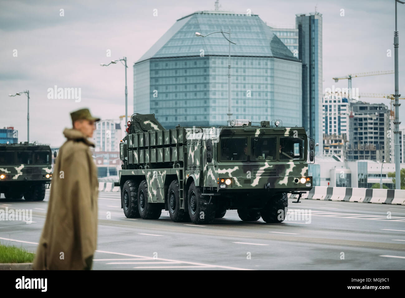 Minsk, Belarus. Soviet Heavy Multiple Rocket Launcher Polonez Moving ...