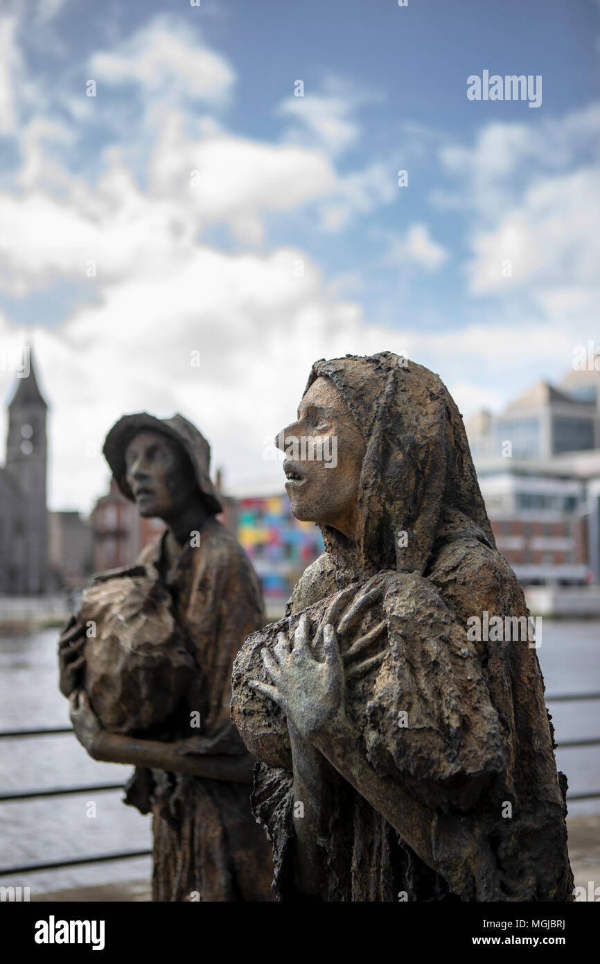 Dublin's Famine Memorial by Rowan Gillespie, sculptor, in bronze Stock ...