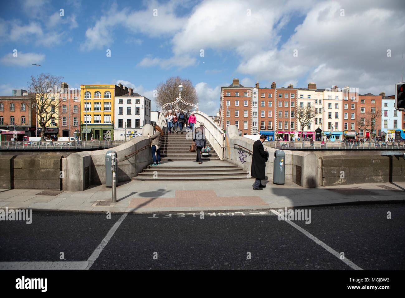 Dublin's famous Ha'penny Bridge also known as the Liffey Bridge was ...