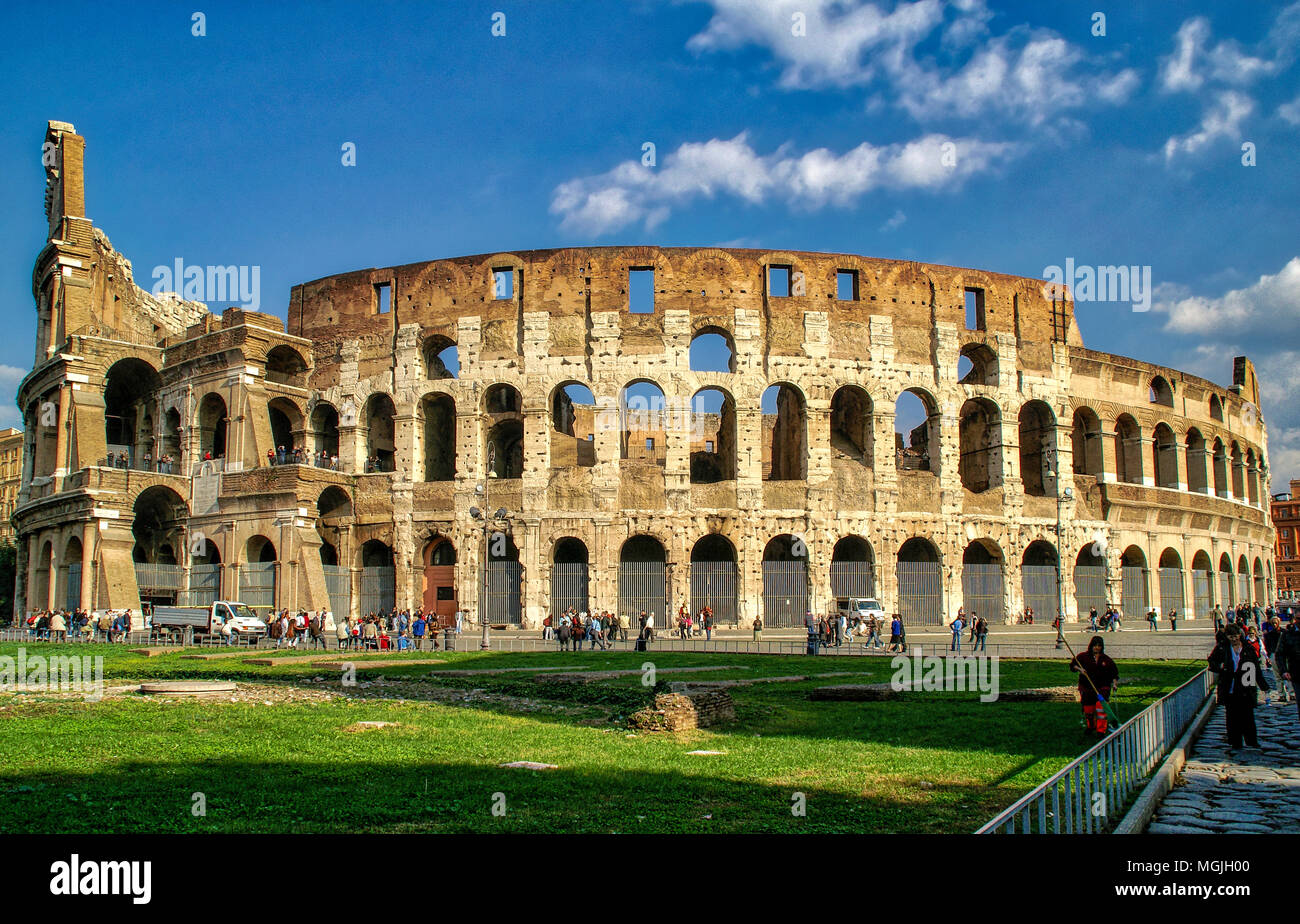 Wide-angle view of the Colosseum in Rome, Italy Stock Photo - Alamy