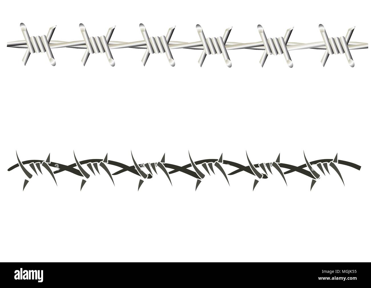 Barb wire on fence Stock Vector Images - Alamy