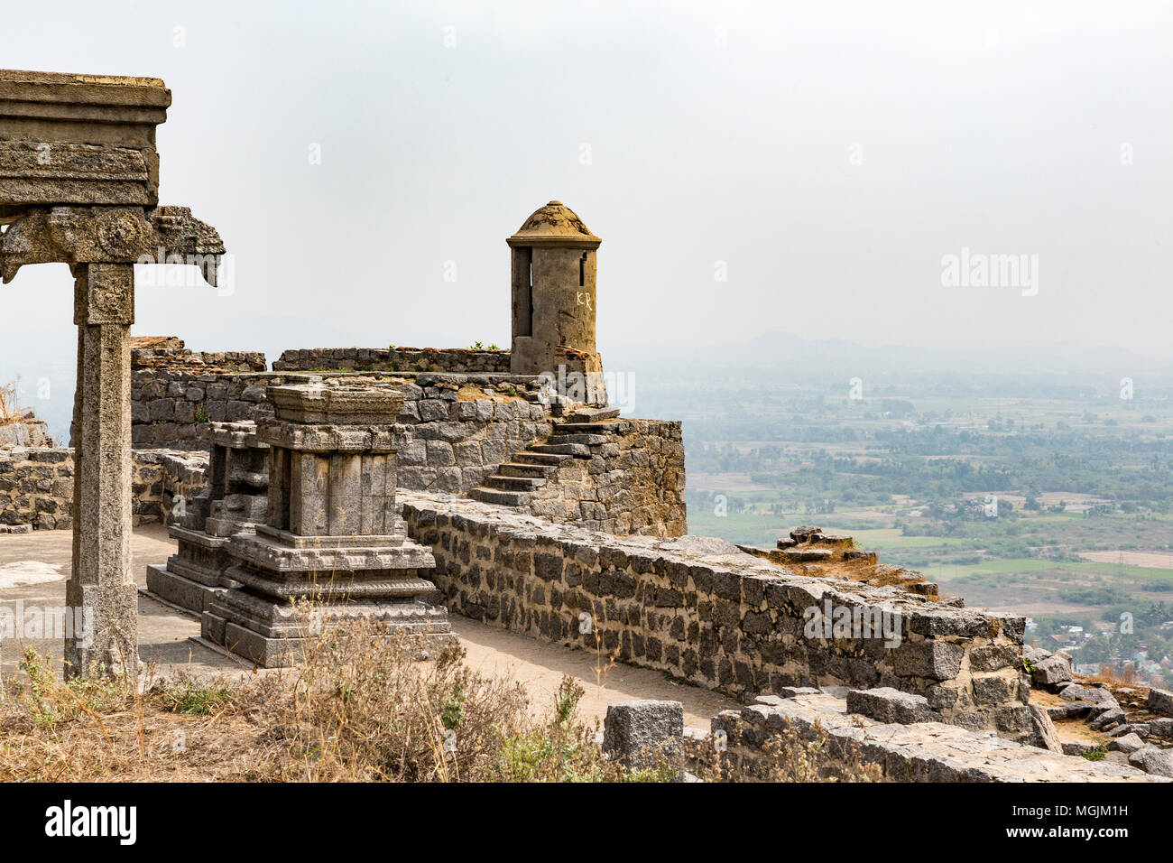 Ancient ruins of temple, Gingee, very old city. Tamil Nadu, India Stock ...